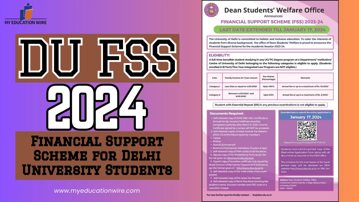 DU FSS 2024: Financial Support Scheme for Delhi University Students