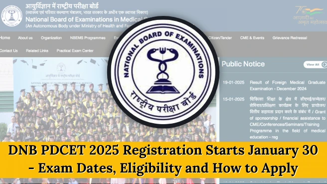 DNB PDCET 2025 Registration Starts Jan 30 - Check Exam Dates