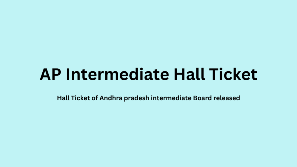 Hall Ticket of Andhra pradesh intermediate Board released - My ...